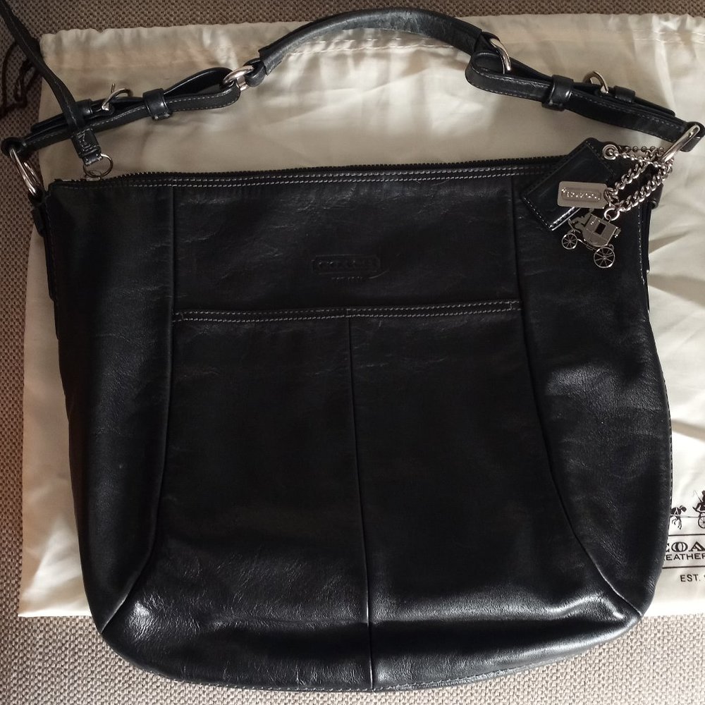 Coach Madison Black Leather Hobo - Gem